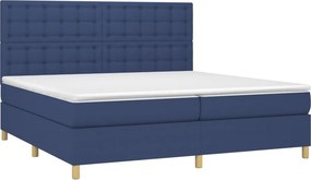Box spring postel s matrací modrá 200x200 cm textil 3142687