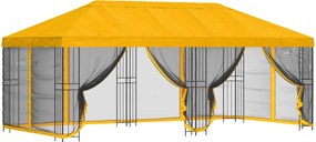 Altán s bočními stěnami 6 x 3 m Žlutá Polyester a ocel 190 gsm 3376001