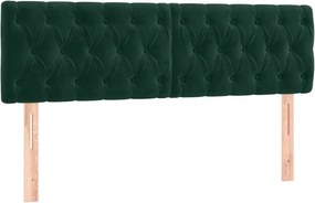 Box spring postel s matrací tmavě zelená 160x200 cm samet 3141494
