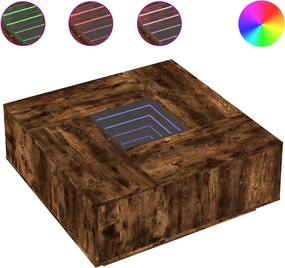 Konferenční stolek s Infinity LED kouřový dub 100 x 100 x 40 cm 3284046