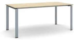 Jednací stůl INFINITY se šedostříbrnou podnoží 1800 x 900 x 750 mm, dub přírodní