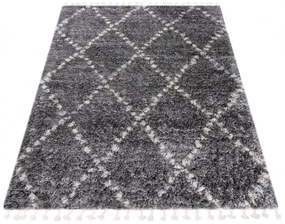 Kusový koberec Shaggy AZTEC FN39A Tmavě Šedý Rozměr: 140x200 cm