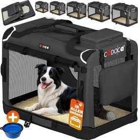 Cadoca Přepravka pro psa CADOCA® XL 82×58×58 cm – antracitová