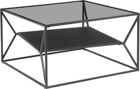 XXXLutz KONFERENČNÍ STOLEK, šedá, černá, kov, sklo, 75/75/43 cm Carryhome - Konferenční stolky - 002465002601