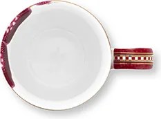 Pip Studio Blooming Tales set 2 ks hrnku 180 ml - tmavě červený (Luxusní set tmavě červených porcelánových hrnků)