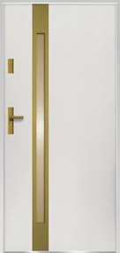 O.K. DOORS Ocelové vchodové dveře TEMIDAS INOX GOLD P55 bílé 90 P
