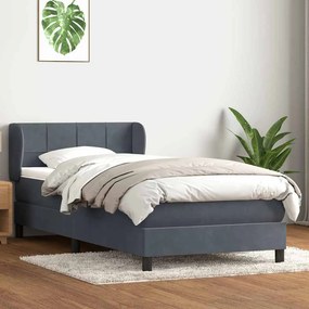 Box spring postel s matrací tmavě šedá 80x220 cm samet 3317548