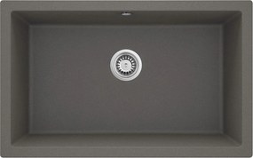 Deante Corda, granitový dřez pod desku 800x500x204 mm, 3,5" + prostorově úsporný sifon, 1-komorový, antracitová metalíza, ZQA_T10D