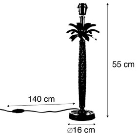 Stolní lampa v art deco stylu bronzová s černou bez stínidla - Areka