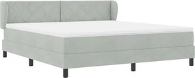 Postel s boxspringem s čelo Světle šedá 180 x 200 cm samet 3340454