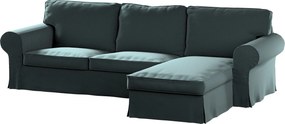 Potah na pohovku IKEA Ektorp 2-místná s lenoškou barva zelená látka sametová