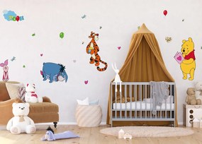 Dětská samolepka na zeď Disney Medvídek Pú – Všichni Přátelé | 65 x 85 cm | DDK861