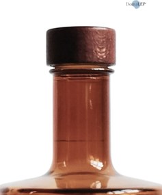 Skleněná láhev na olej 500 ml hnědá s uzávěrem tmavé dřevo VILO
