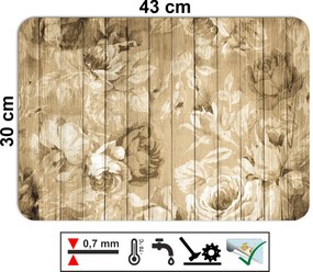 PokojovaDekorace.cz, Prostírání - 504, Kytky na dřevě, 43x30cm