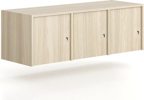Nástavba pro skříně FRAME, 3x dveře, 1299 x 450 x 427 mm, cylindrický zámek, dub přírodní
