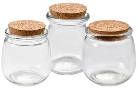 Skleněná úložná dóza s korkovým víčkem Cori - Ø 7*8 cm