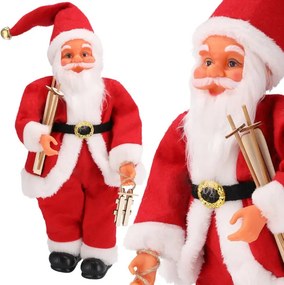 Vánoční dekorace Santa Claus bílá / červená 40 cm