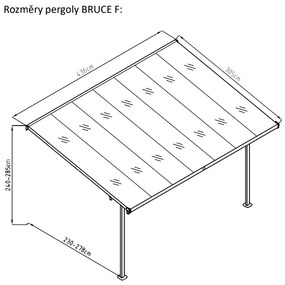 BRUCE F pergola ROJAPLAST Šedá