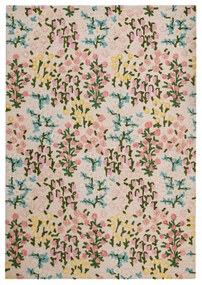 Krémový ručně tkaný vlněný koberec 120x170 cm Emilia Floral – Flair Rugs