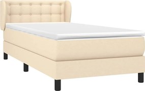 Box spring postel s matrací krémová 100 x 200 cm textil 3126546