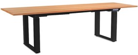 Výškově nastavitelný stůl OfficeTech Strong 240 x 80 cm, černá podnož, buk