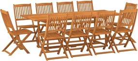 11dílný zahradní jídelní set 220x90x75cm masivní akáciové dřevo 3086987