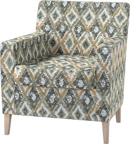 Potah na křeslo IKEA Karlstad barva modrá látka pletený vzor, vzorované
