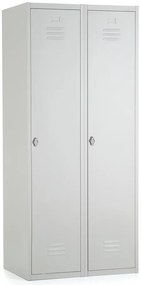 Rauman Kovová šatní skříň, 80 x 50 x 180 cm, otočný zámek - světle šedá
