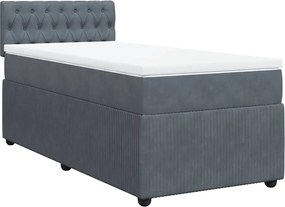 Box spring postel s matrací tmavě šedá 100x200 cm samet 3289969
