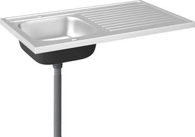 Kuchyňský dřez s odtokem stříbrný 1000x600x155 mm nerezová ocel 147237