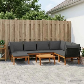 8 ks Masivní akáciové dřevo a provaz Přírodní 3407750