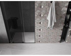Mexen Velar L, posuvné sprchové dveře do otvoru 110 cm, 8mm šedé sklo, černá matná, 871-110-003-41-70