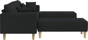 Pohovka 3 ks Černá textil 3335164