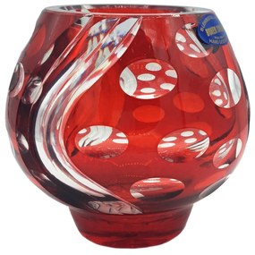 Svícen Globe barevný na čajovou svíčku 10 cm - Červená