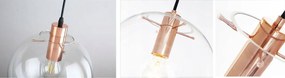 Toolight - Závěsné skleněné stropní svítidlo Lassi 20 cm 1xE27, Růžové zlato, OSW-00130