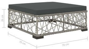 vidaXL Marketos 8dílná zahradní sedací souprava s poduškami polyratan šedá