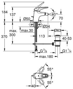 Grohe Eurostyle Baterie bidetová 33565LS3