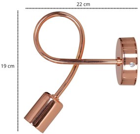 Nástěnné svítidlo Edison, 1x měděné tělo svítidlo