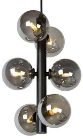 Závěsné stropní svítidlo Lucide Tycho 6 x G9 / 168 W / ocel/sklo / černá