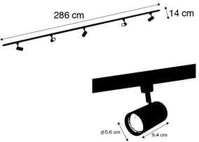 Moderní 1-fázový kolejnicový systém vč. 5 Wifi GU10 tmavě bronzový - Jeana