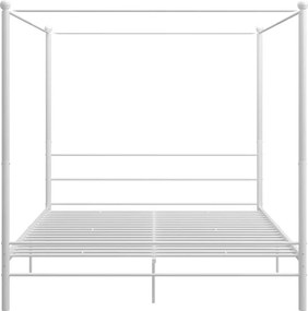 Rám postele s nebesy bílý kovový 200 x 200 cm 325070