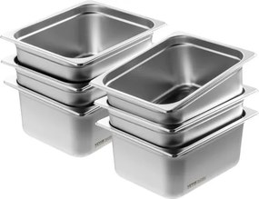 6 balení 1/2 Velikost Hotelové pánve Parní stolní pánev Nerezová ocel 15,2 cm hluboká