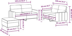 vidaXL 3dílná sedací souprava s poduškami textil [3201576] Barva: Černá