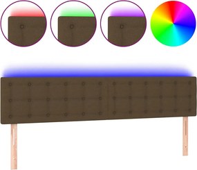 Čelo postele s LED tmavě hnědé 160x5x78/88 cm textil 3122055