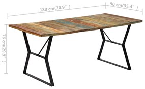 Jídelní stůl 180 x 90 x 76 cm masivní recyklované dřevo,  247946