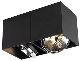 Designový bodový obdélníkový 2-světlý černý vč. 2 x G9 - krabice
