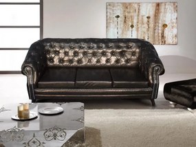 ASKONT Chesterfield Bristol Antique Black pohovka 3M