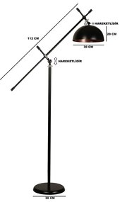 Designová stojanová lampa Anthony 180 cm černá