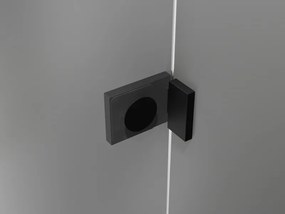 Mexen Lunar, pravostranný výklopný sprchový kout 75 x 80 cm, čiré sklo, černý profil, 834-075-080-70-00-P