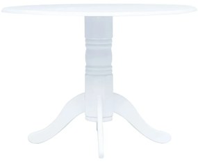 Jídelní stůl - masivní kaučukovník - bílý | 106 cm